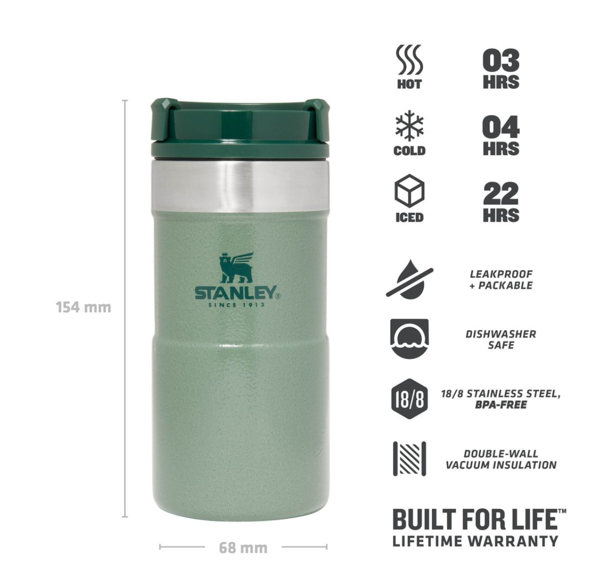 Stanley – NeverLeak Travel Mug 250ml – Hammertone Green | SoLow