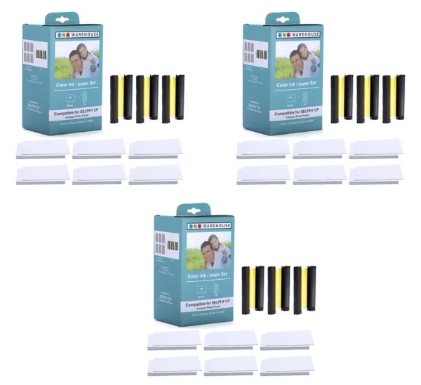 InkWarehouse Canon Selphy KP 108IN Ink and Paper Set (108P) Compatible ...